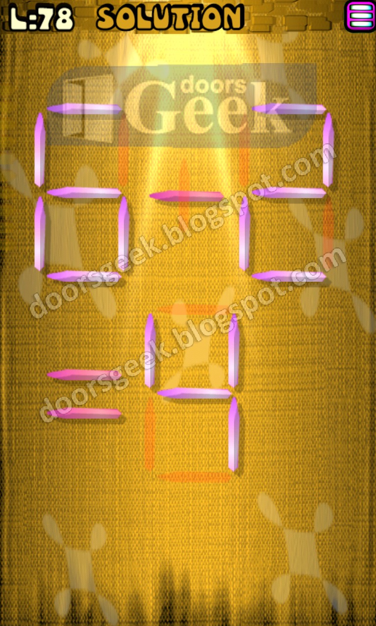 Matches Puzzle [Episode 2] Level 78 Solution ~ Doors Geek